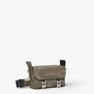 Fendi Flow Small Gray Green Patchwork Nylon Bag